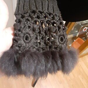 Dolce Cabo | Sweaters | Dolce Cabo Crop Mocha Brown Faux Fur Trim ...